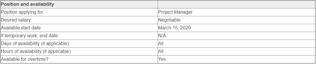 Applications for Job Forms: Templates and Samples